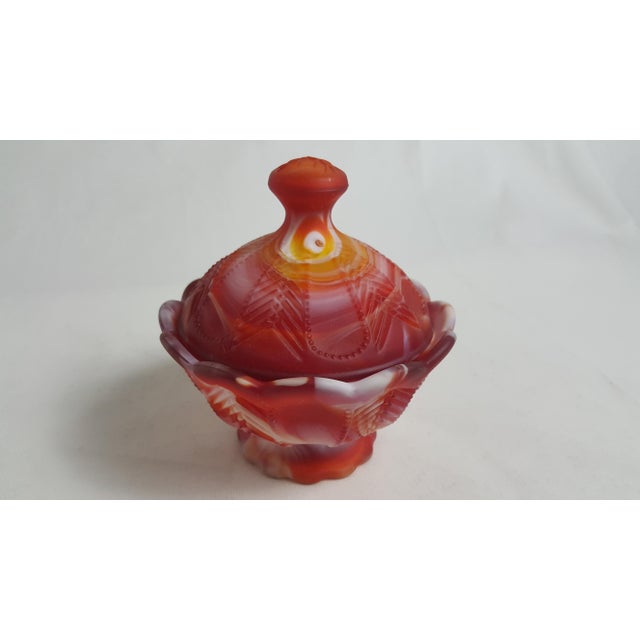 Imperial Red Slag Glass Candy Dish | Chairish