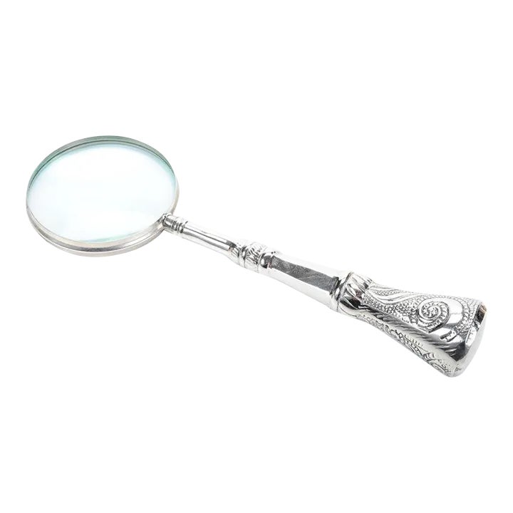 Victorian Magnifying Glass With Fabulous Etched Silver Plate Handle ...