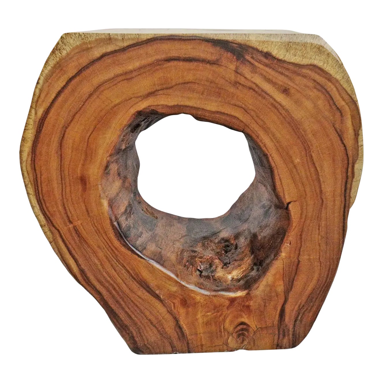 Organic Monkey Pod Side Table | Chairish