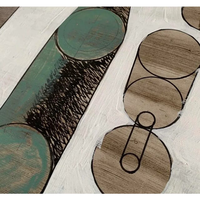 1968 Spencer Moseley Modern Still Life Mixed-Media Painting of Bottles ...