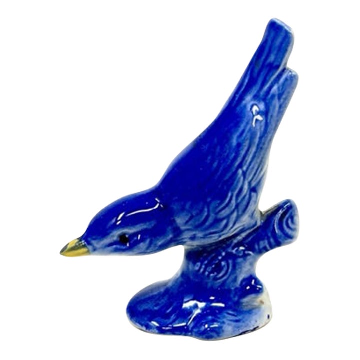 Mid-Century Vintage Ceramic Bluebird Figurine | Chairish