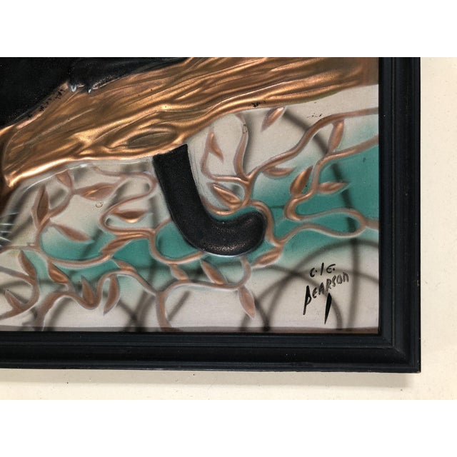 1950s Copper Panther Painting Signed by c.l.e. Pearson | Chairish