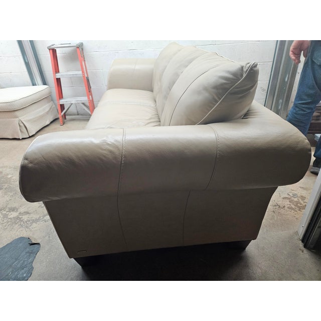 Early 21st Century Imported Italsofa Leather Sofa | Chairish