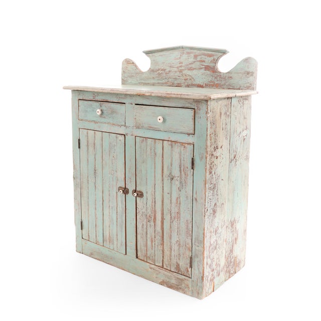 Country Rustic Blue Ontario Cabinet | Chairish
