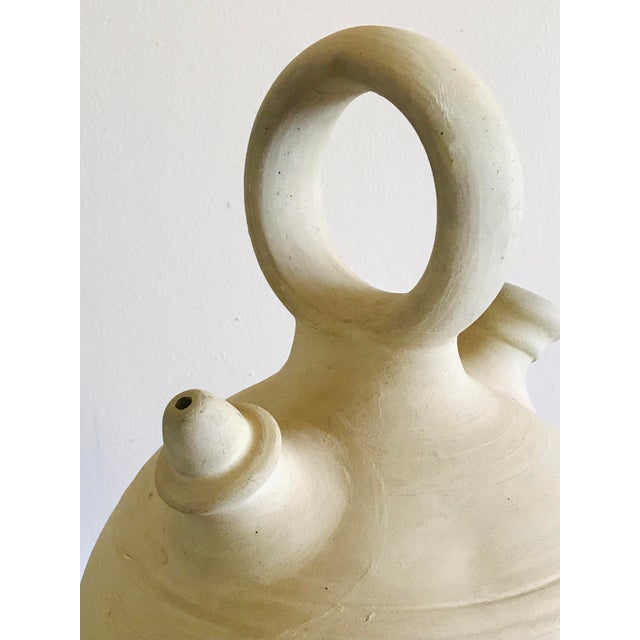 20th Century Spanish White Earthenware Botijo | Chairish