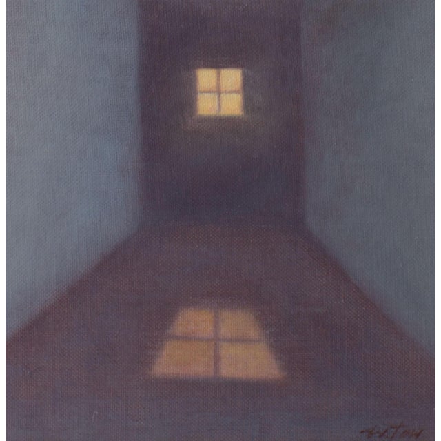 1993 Signed “Winter Light” Oil on Board Painting by Artist John Axton ...