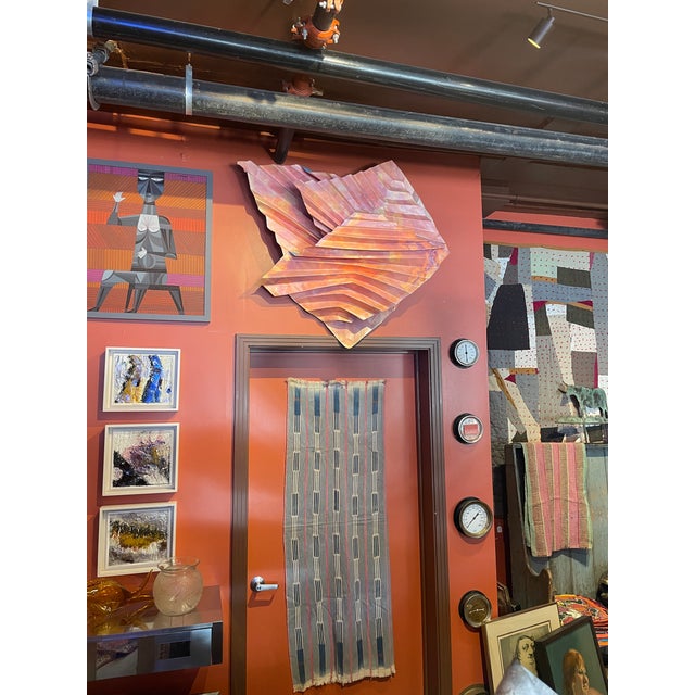 Painted and Pleated Canvas on Frame | Chairish