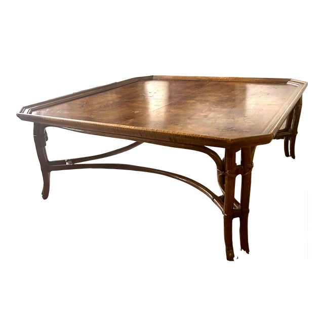 Vintage Chinoiserie Brandt Hollywood Regency Tortoise Finish Coffee ...