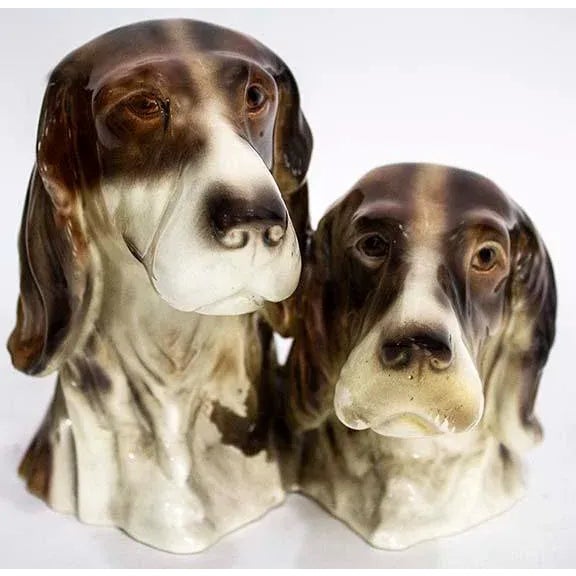 Goldscheider Porcelain Spaniel Dog Mom With Pup - Attached Dual Figures ...