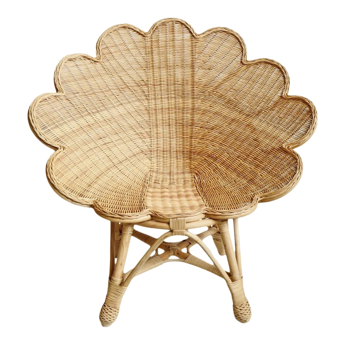 Raw Wicker Shell Chair | Chairish
