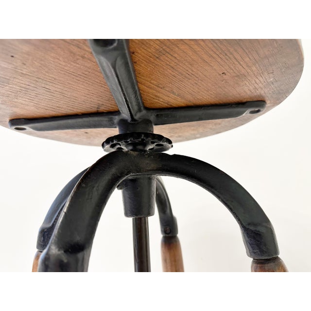Antique Industrial Stool Engineers Drafting Stool Wood, 1900s | Chairish