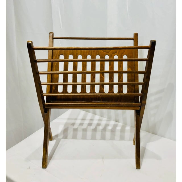 Vintage Mid Century Modern Magazine Rack | Chairish