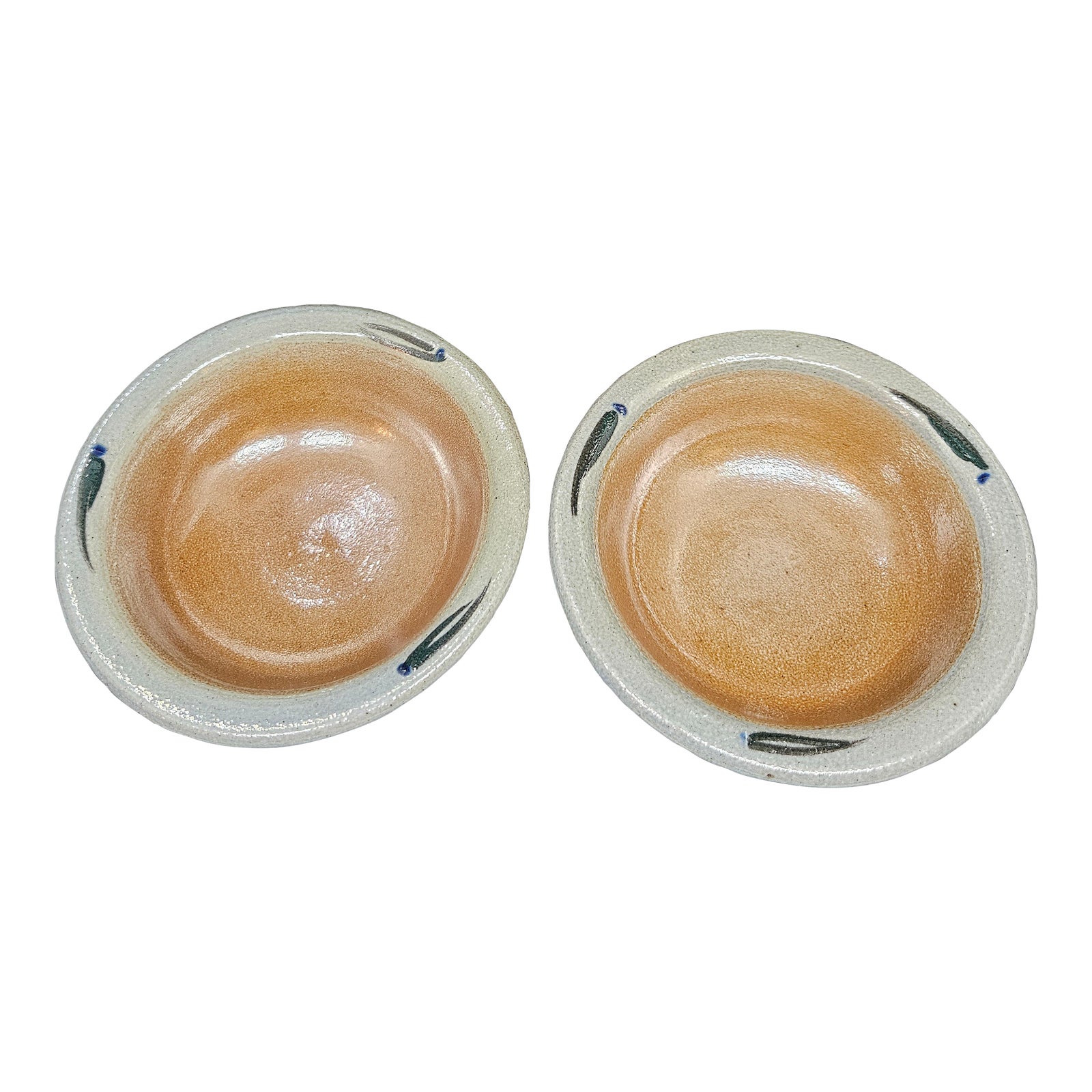 Rowe Pottery Works Salt Glazed Crock Pottery, Handmade Set of Two ...