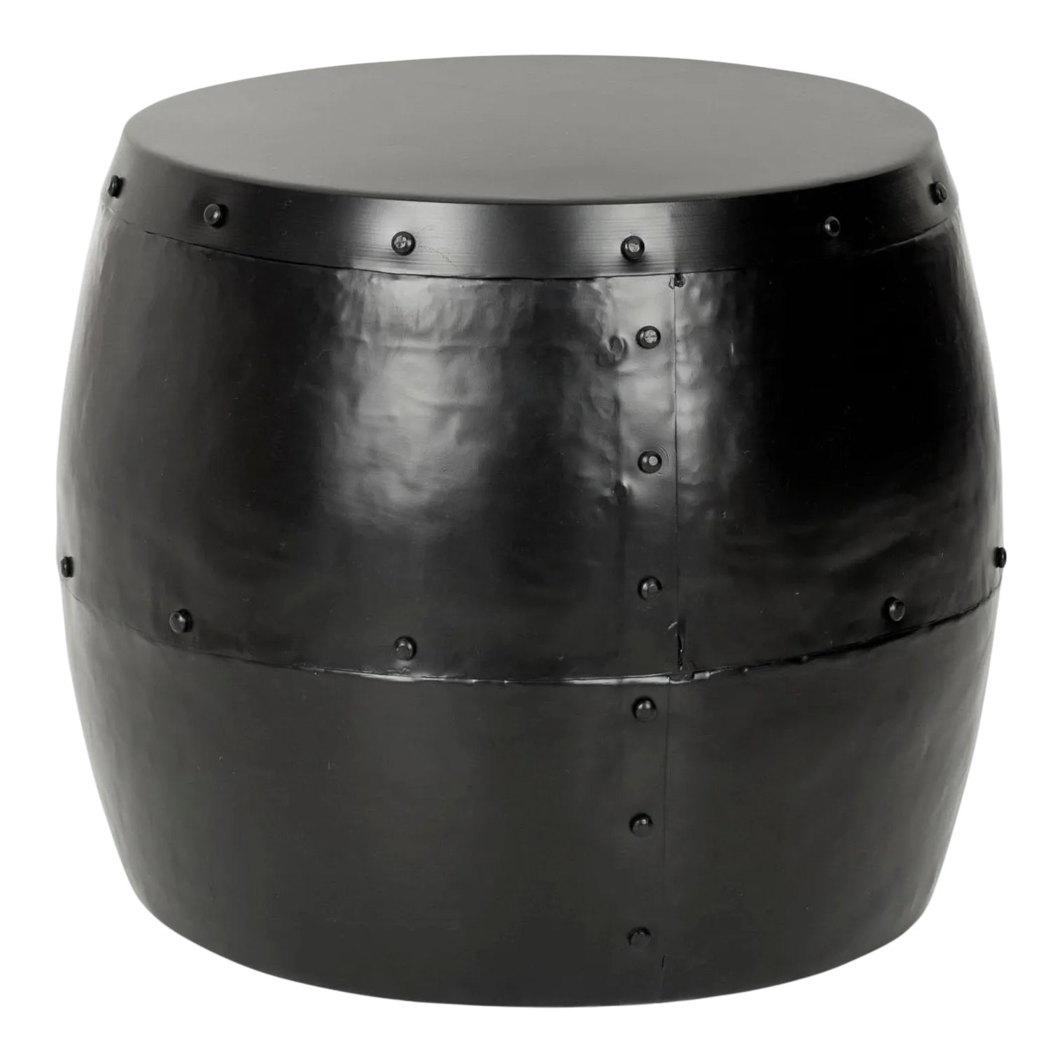Iron Drum Stool in Black | Chairish