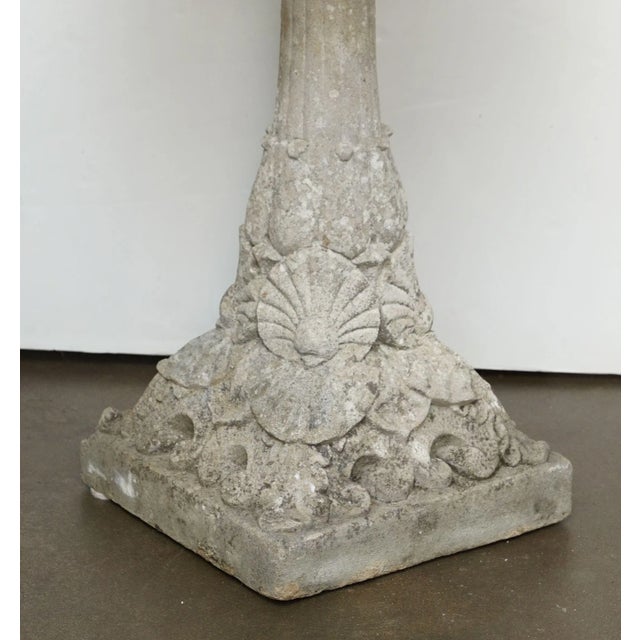Large English Vintage Bird Bath on Column Base With Seashell ...