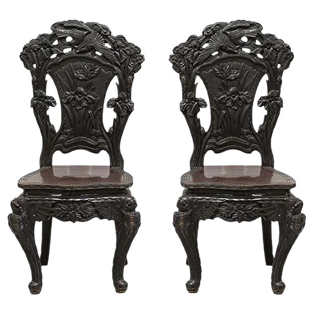 Antique Philippine Side Chairs, Set of 2 | Chairish