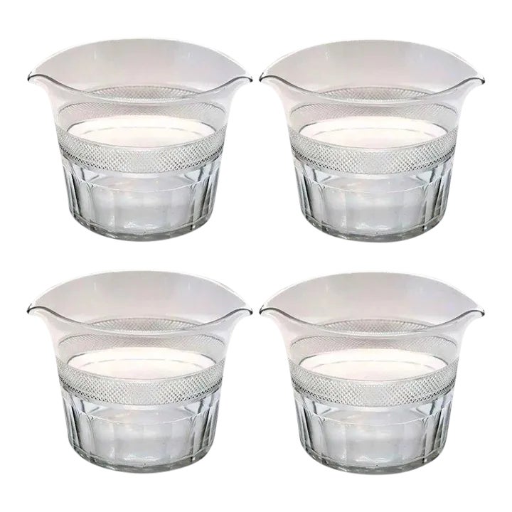 Four Anglo-irish Georgian Cut Glass Double-lip Wine Rinsers - Set of 4 ...