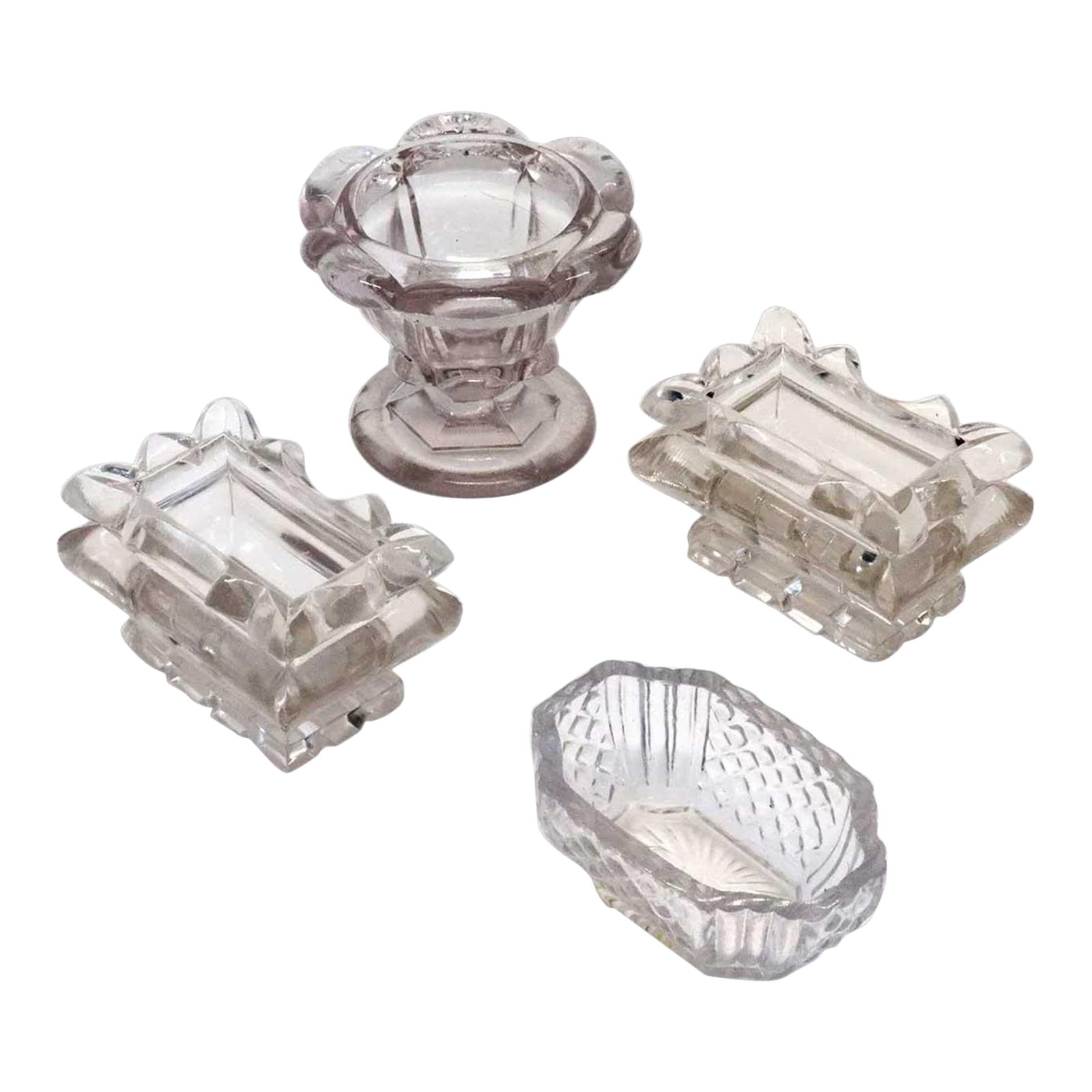 19th Century Collection of Four American Flint Glass Salt Dip Dishes ...