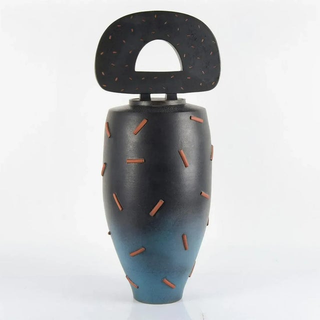 Rare Masuo Ojima Monumental Modernist Ceramic Vessel With Lid, Signed ...