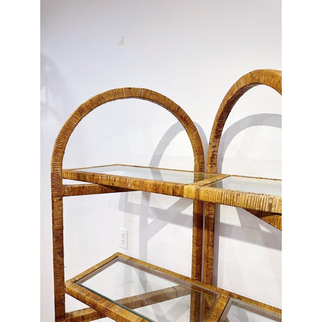 Rattan Wrapped Folding Shelf | Chairish