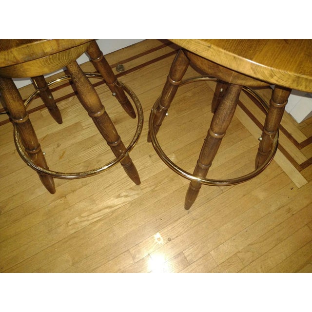 1990s Pair of Vintage KLI Captains Pub Stools | Chairish
