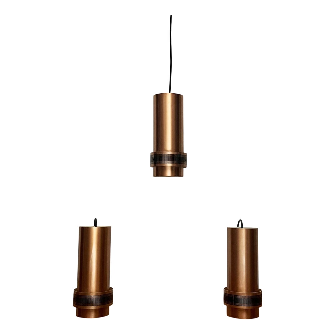 Mid-Century Modern Space Age German Copper Pendant Lamps from Doria ...