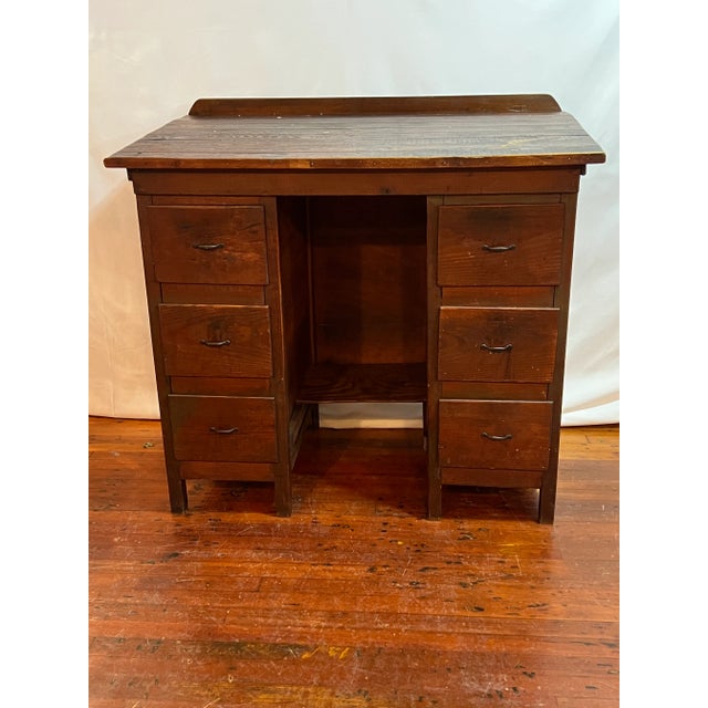 Antique Train Station Stand Up or Stool Height Railroad Desk | Chairish