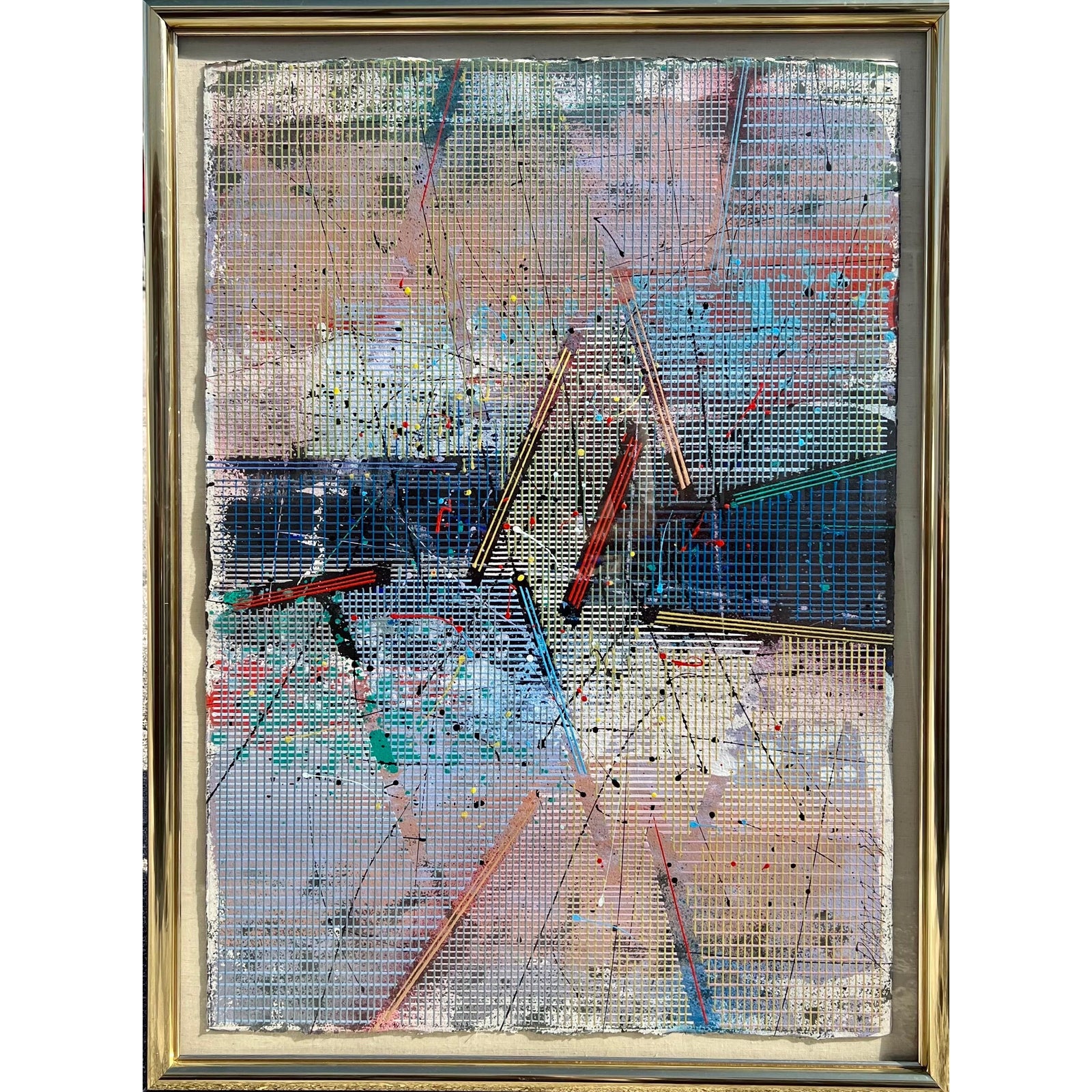 Paul Maxwell, Large Modern Abstract Cast Stencil Painting Paul Maxwell ...