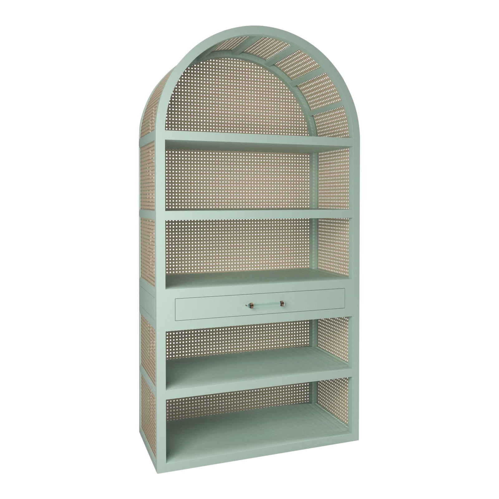 Leila Etagere Bookcase- Turquoise Mist | Chairish