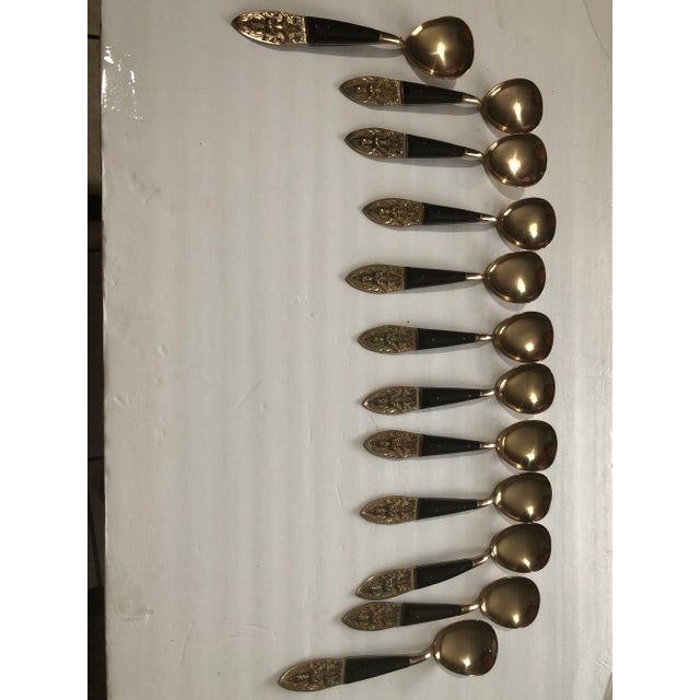 19th Century Siam Bronze Tone Silverware Set, 105 Pieces | Chairish