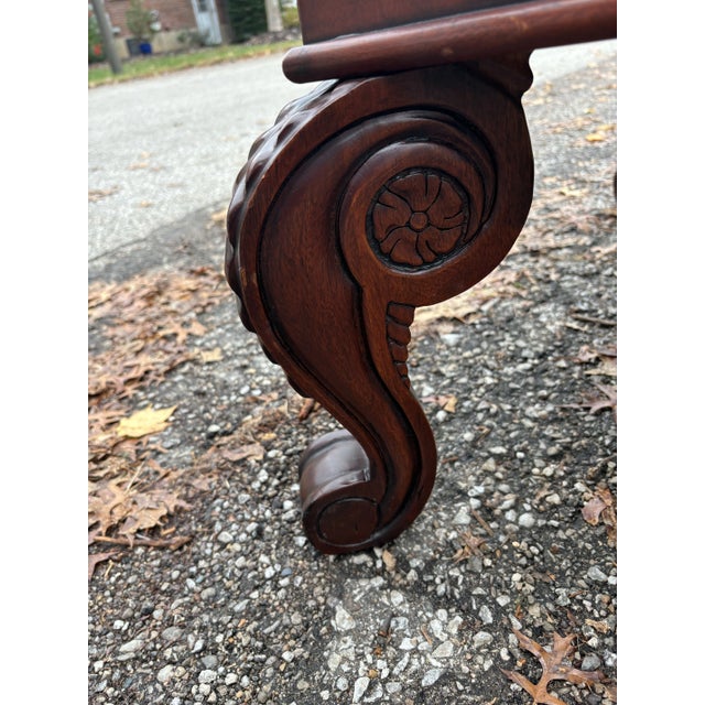 1990s Polo Ralph Lauren Large Mahogany Coffee Table With Carved Legs ...