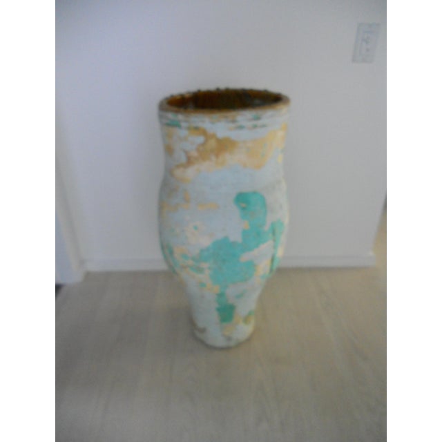 Large Artisan Ceramic Floor Standing Vase | Chairish