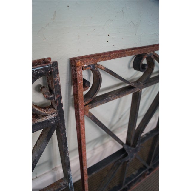 Hand Wrought Iron Black Iron Wall Grates - Pair | Chairish