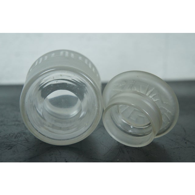 Antique Hand Blown Frosted Glass Greek Key Pickle Vanity Jar Canister ...