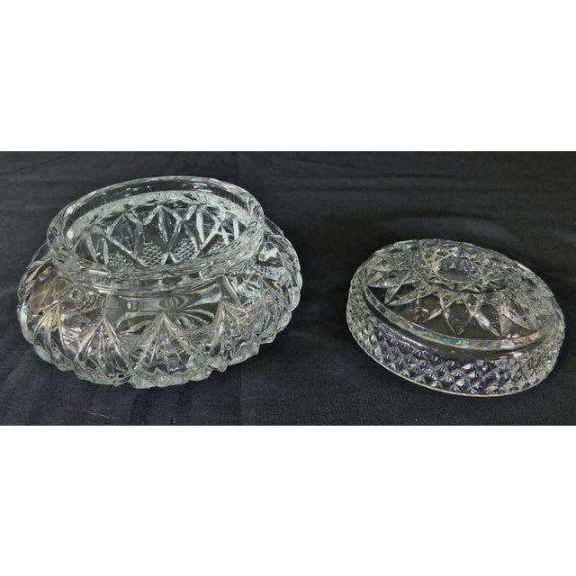 Vintage Mid Century Pressed Glass Powder Jar | Chairish