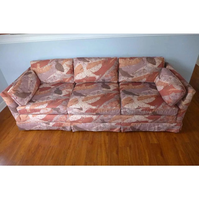 1960s Bernhardt Flair Fall Fowl Sofa Vintage Batik Birds Couch | Chairish