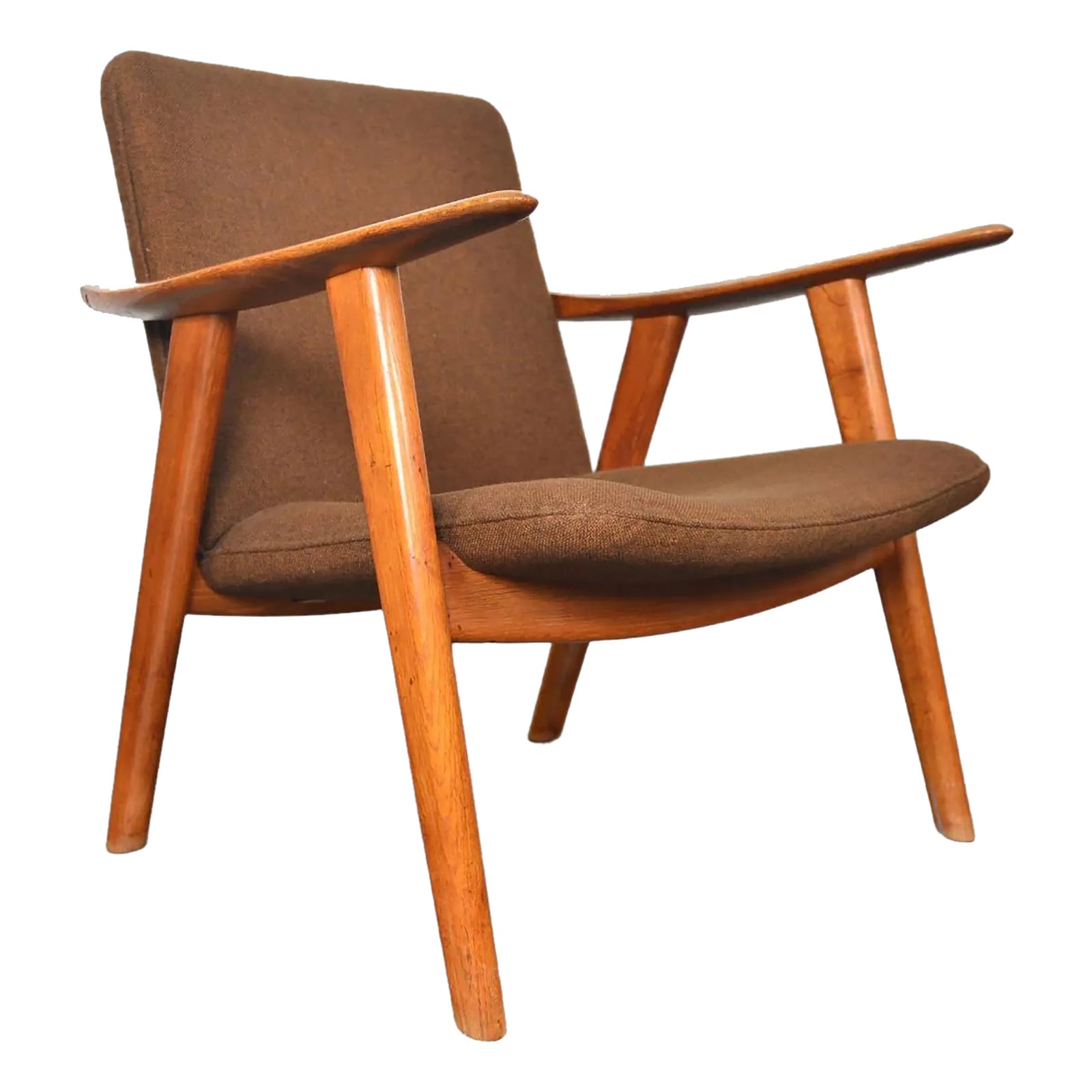 Mid 20th Century Hans Wegner Jh517 "Buck" Lounge Chair in Oak | Chairish