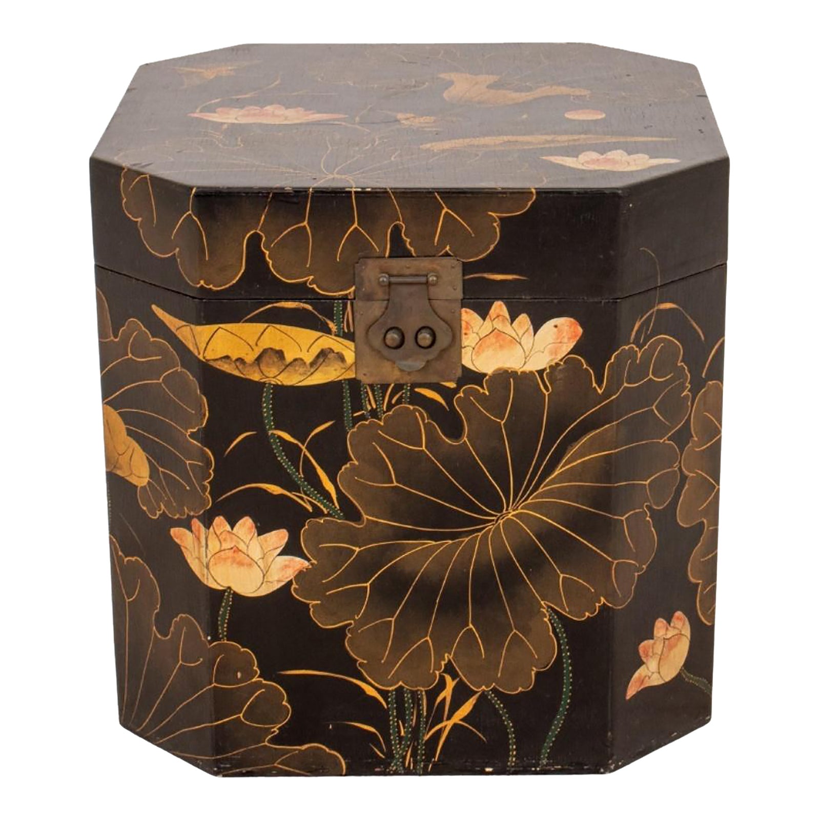 Japanese Faux Lacquer Storage Box | Chairish
