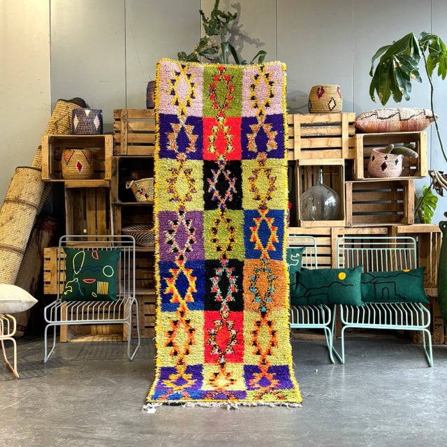 Moroccan Berber Colorful Vintage Handmade Rug | Chairish