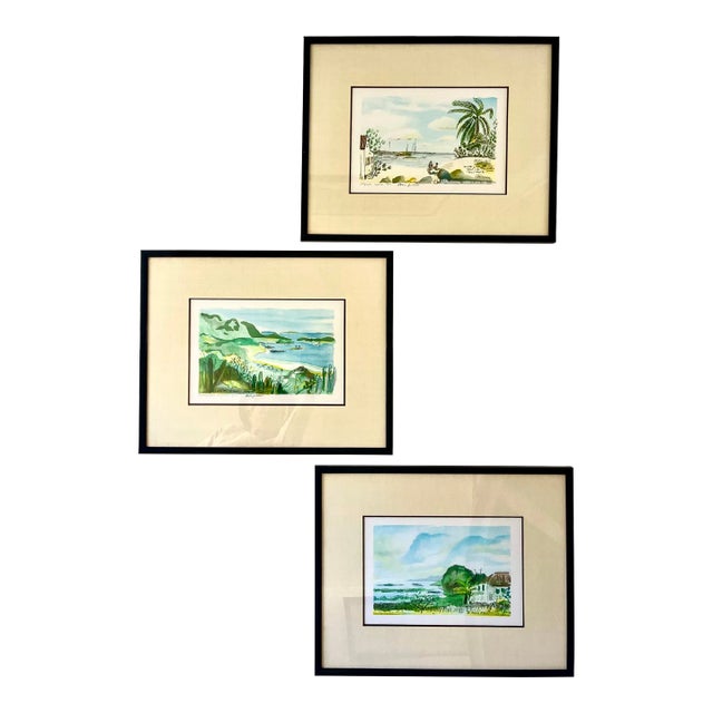 French Caribbean Alexandre Minguet (1937-1996) Signed Lithographs-- Set ...