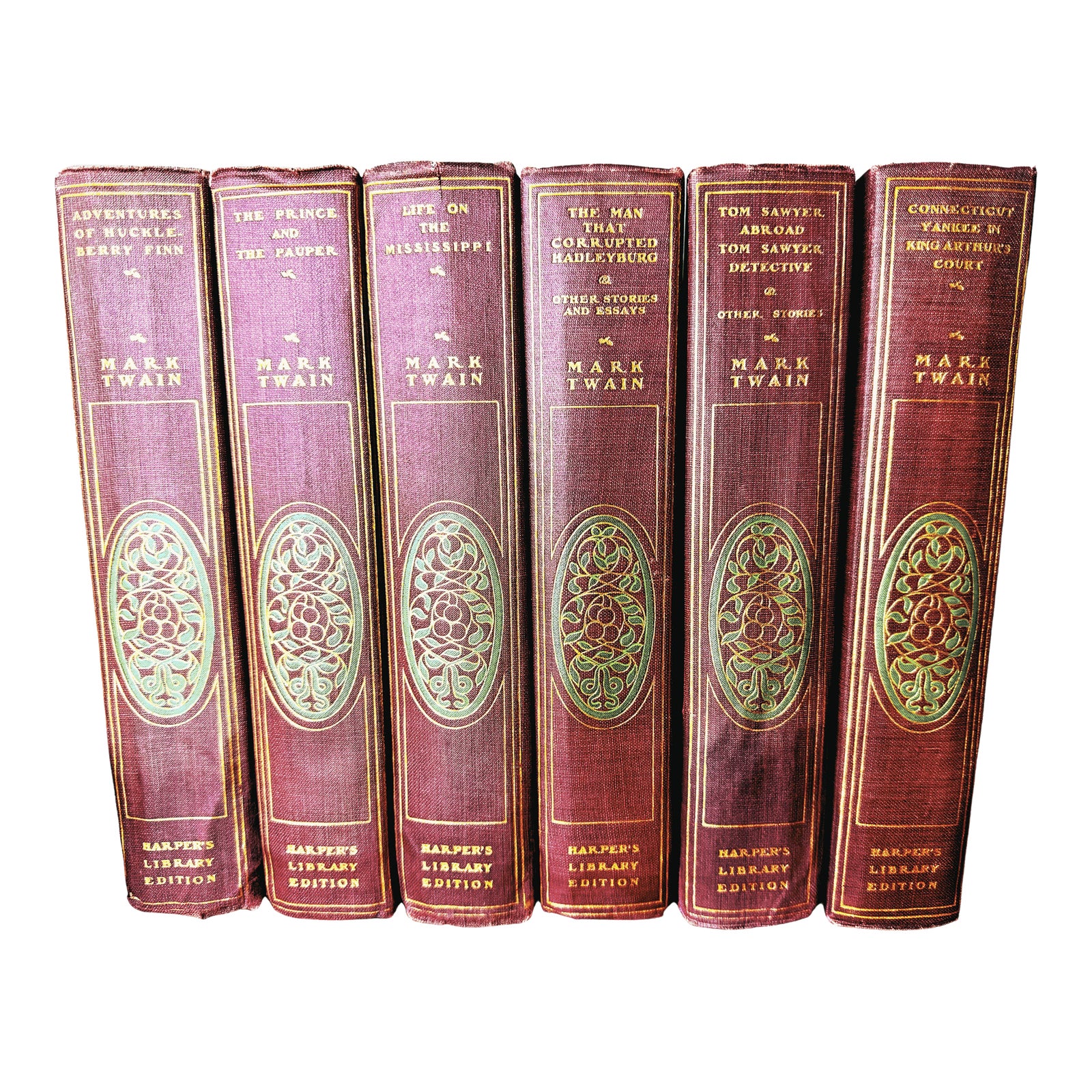 Art Nouveau Mark Twain Collector Book Set | Harper’s Library Edition ...