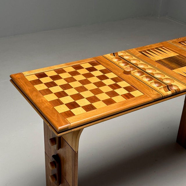 David Levy, American Studio, Mid-Century Modern, Game Table, Parquetry ...