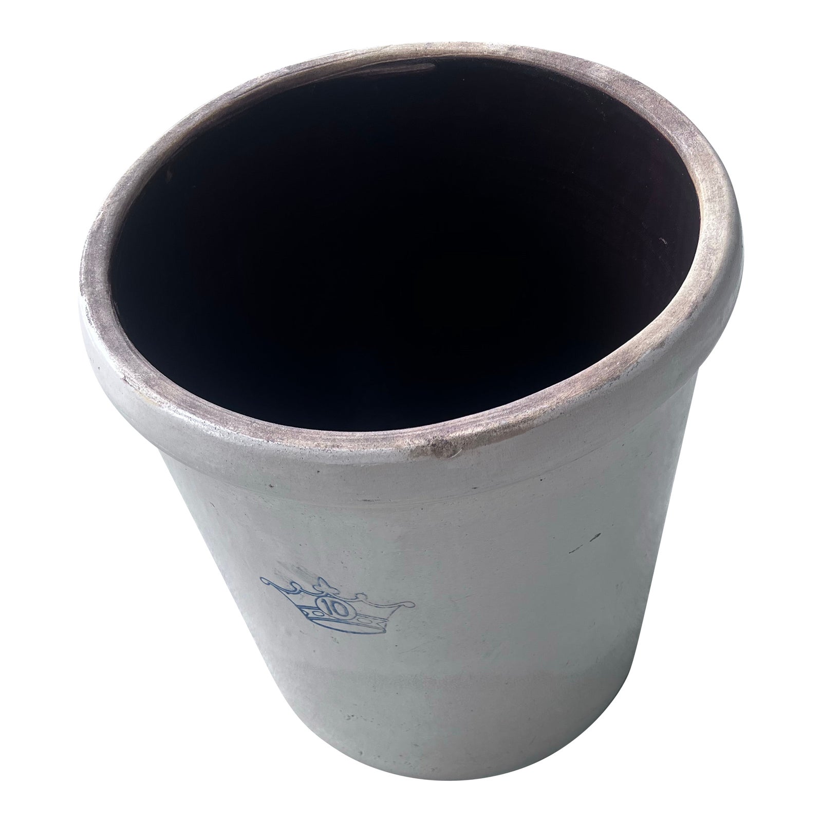 Antique Crown USA Glazed Crock Planter | Chairish