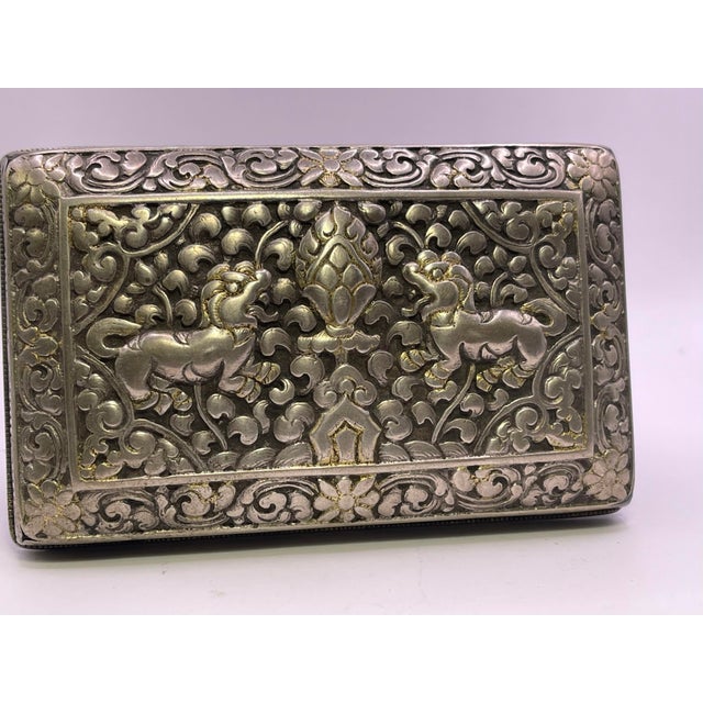 Early 20th Century Vintage Bhutanese Gilded Silver Betel Nut Box | Chairish