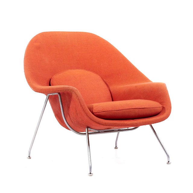 Florence Knoll Mid Century Womb Chair With Ottoman | Chairish