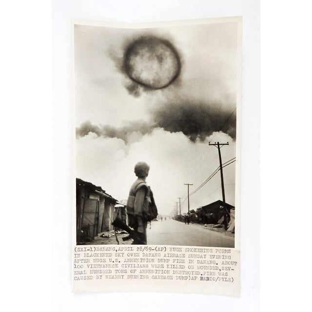 1969 Richard Pyle Ap Reporter Danang Smoke Ring Ammo Dump Fire Photograph | Chairish