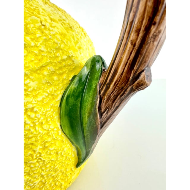 Vintage Mid Century Italian Hand Painted Lemon Pitcher | Chairish