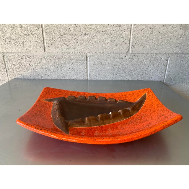Vintage Orange Ceramic Tray by Mallory Ceramic Studio | Chairish