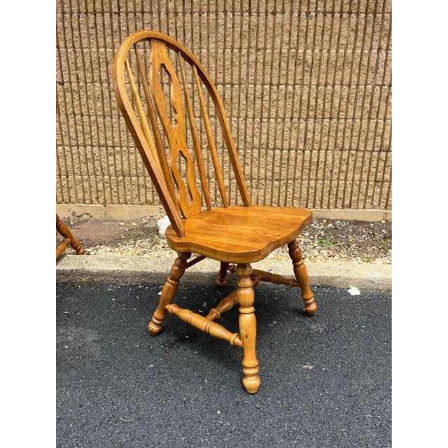 20th Century Set of 7 Vintage Oak Windsor Hooped Back Dining Chairs ...