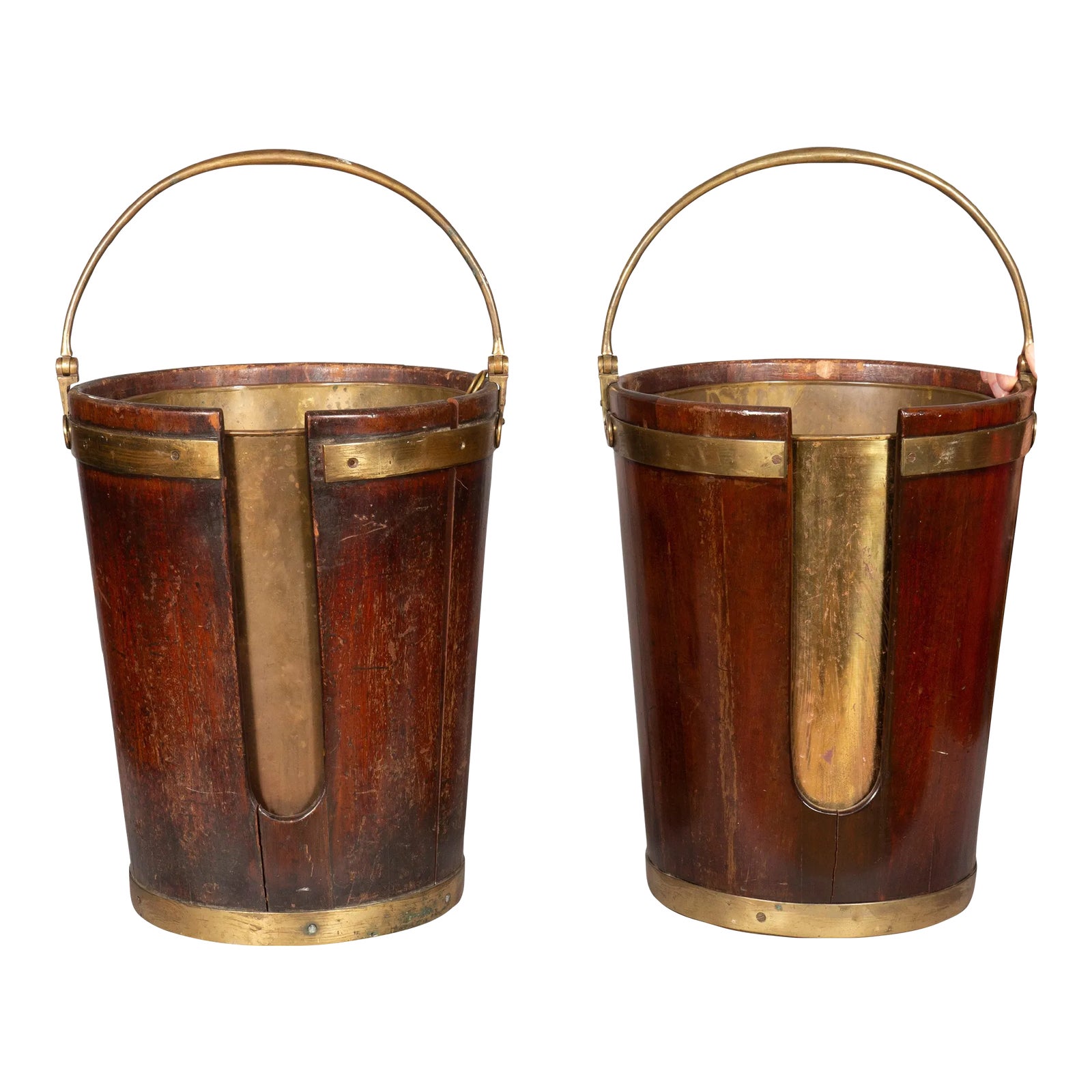 Regency Mahogany Plate Buckets - a Pair | Chairish